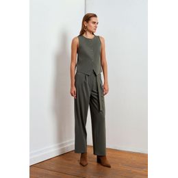 Hochtaillierte Weite-Hosen aus Crepe