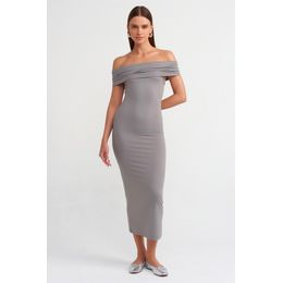 Schulterfreies Bodycon-Midi-Kleid