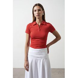 Frauen Crop Slim Fit Polo T-Shirt