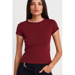 Damen Slim Fit Baumwoll-Crop-Top