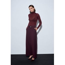 Hoch taillierte weite Crepe-Hosen