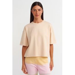 &Uuml;bergro&szlig;es Baumwoll-Crewneck-T-Shirt