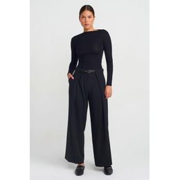 Damen weiter Crepe-Hose mit G&uuml;rtel