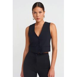 Damen Cropped Crepe Weste