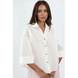 Oversized Leinenmix-Button-Up-Shirt
