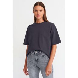 &Uuml;bergro&szlig;es Baumwoll-Crewneck-T-Shirt