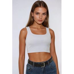 Tailliertes Crewneck-Cropped-Top