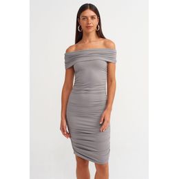 Schulterfreies Bodycon Midi-Kleid