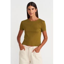 Damen Ripp-Crop-T-Shirt