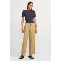 Damen Tencel-Hosen mit weitem Bein und Kordelzugbund