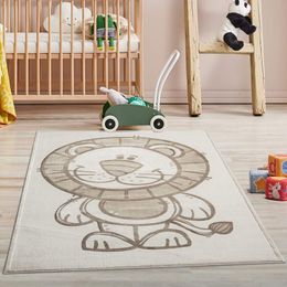 Kinderteppich Carpet City "MARA717", beige (creme), B:160cm H:11mm L:230cm, Obermaterial: 70% Polypropylen, 30% Polyester, Teppiche, Kinderteppich, Kinderzimmer, Kurzflor,robust,Tiere, Spielzimmer