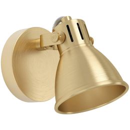 Eglo Deckenspot "SERAS Wandstrahler, GU10, IP20, Stahl, Schlafzimmerlampe, Flurlampe", gold (messingfarben, goldfarben), &Oslash; 10cm, 1 Stk., Leuchten, Spot goldfarben - Wandsport f&uuml;r Wohnzimme, Flur oder Schlafzimmer, Deckenspot