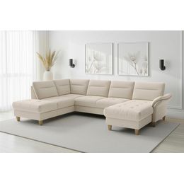 Sit & More Wohnlandschaft SIT & MORE "Pamela", creme, B:292cm H:90cm T:212cm, 95% Polyester 5% Polyamid, Sofas, Wohnlandschaft
