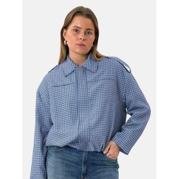 Blusenjacke ITS MAY "ITS MAY Between season jackets Livia", Damen, Gr. S, blau, Obermaterial: 95% Polyester - PES, 5% Elasthan, Jacken Blusenjacke