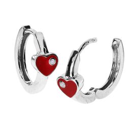 Klappcreolen OSTSEE-SCHMUCK "- kleines Herz - Silber 925/000 -" Gr. 14, silber (silber 925, silberfarben, wei&szlig;), Ohrringe, Damen, 14, Klappcreolen