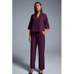 Damen weit geschnittene Crepe-Hosen