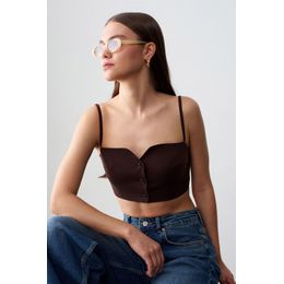 Damen Verk&uuml;rzter Taillierter Tencel-Weste
