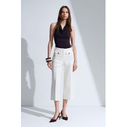 Hochbund Baumwoll-Popeline Capri-Culottes