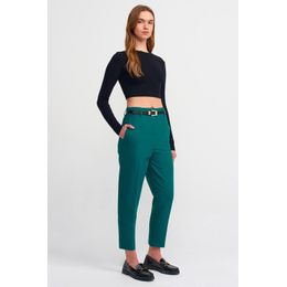 Hochtaillierte gerade Crepe-Hosen mit G&uuml;rtel