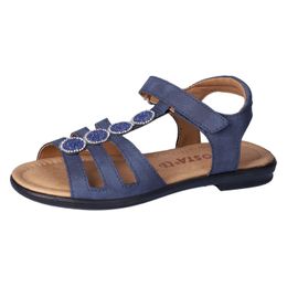 Sandale Ricosta "Ana WMS: mittel", M&auml;dchen, Gr. 42, blau (navy), Lederimitat, Glitzer, festlich, Schuhe Sandale, Sandale mit Klettverschluss u. Glitzer, Gr&ouml;&szlig;enschablone zum Download
