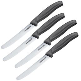 Besteck-Set Westmark "4 Fr&uuml;hst&uuml;cksmesser", schwarz, silberfarben, 4, Edelstahl, Kunststoff, Essbesteck-Sets, rostfrei, 5 Jahre Garantie