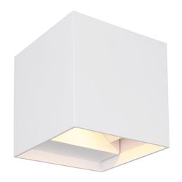 Globo LIGHTING LED Au&szlig;en-Wandleuchte "VERONIKA", wei&szlig;, H: 10cm, 1 Stk., Leuchten, Au&szlig;enlampe/Lichtschein: auf- und abw&auml;rts/ IP54/3000K