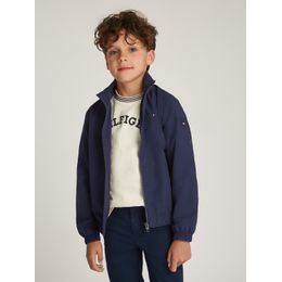Outdoorjacke Tommy Hilfiger "ESSENTIAL JACKET", Jungen, Gr. 16 (176), blau (schwarz night navy), Web, Obermaterial: 100% Polyamid, unifarben, regular fit, elastischer Bund, Jacken Outdoorjacke, mit Logo-Patch