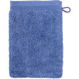 M&ouml;ve Waschhandschuh M&Ouml;VE "Superwuschel Waschhandschuh", blau (cornflower), B:15cm L:20cm, Walkfrottier, Baumwolle, Handt&uuml;cher, mit Biesenbord&uuml;re und praktischem Kordelaufh&auml;nger
