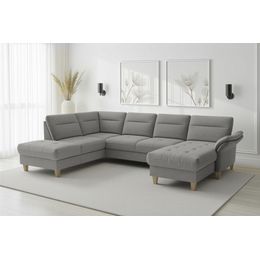 Sit & More Wohnlandschaft SIT & MORE "Pamela", stone, B:292cm H:90cm T:212cm, 100% Polyester, Sofas, Wohnlandschaft, Liegefl&auml;che aus Originalstoff