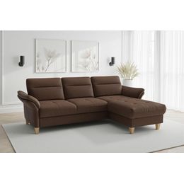 Sit & More Ecksofa SIT & MORE "Pamela", nuss, B:230cm H:90cm T:164cm, 100% Polyester, Sofas, Ecksofa, Liegefl&auml;che aus Originalstoff