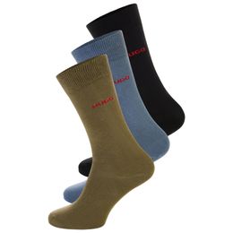 Businesssocken HUGO UNDERWEAR "3P RS UNI CC", Herren, Gr. 39-42, open miscellaneous 973, Baumwollmischung, elastisch, Socken, mit kontrastfarbenen HUGO Logo-Schriftzug