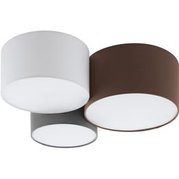 Eglo Deckenleuchte "PASTORE", wei&szlig; (wei&szlig;, anthrazit, braun, grau), 3, H: 25,5cm, 1 Stk., Leuchten, Wohnzimmer, Esszimmer, Schlafzimmer, Textilschirme, 61x49,5x25,5cm, Deckenleuchte