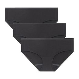 Periodenslip Jockey "Worry Free", Damen, Gr. 3XL, schwarz, Single Jersey, Obermaterial: 95% Baumwolle, 5% Elasthan, unifarben, k&ouml;rpernah, Unterhosen, Hoher Tragekomfort