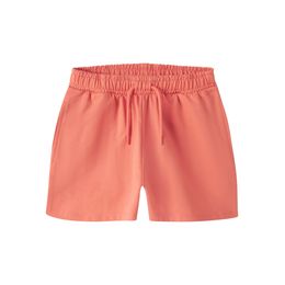 Sweatshorts name it "NKFBRALLY SWEAT SHORTS UNB NOOS", M&auml;dchen, Gr. 116, N-Gr, fusion coral, Sweatware, Obermaterial: 80% Baumwolle, 20% Polyester, unifarben, kurz, Hosen Sweatshorts, Baumwollmischung, elastische Taille