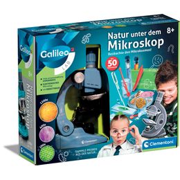 Experimentierkasten Clementoni "Galileo Lab, Natur unter dem Mikroskop", blau, Experimentierk&auml;sten, Kinder, mit LED-Licht
