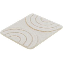 Badematte Kleine Wolke "Bow, Badvorleger, Badezimmer Teppich", beige (sandbeige), H:25mm, Polyacryl, Badematten, Badematte, Badteppich, Uni Faben, Hoch/Tief Effekt