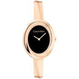 Quarzuhr Calvin Klein "TWISTED BEZEL", gold (ros&eacute;goldfarben), Armbanduhren, Damen, Quarzuhr, Armbanduhr, Damenuhr, Edelstahlarmband, analog