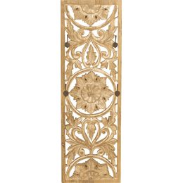 Garderobenpaneel Sit "Wandgarderobe aus Mangoholz", beige (natur), B:35cm H:110cm T:8cm, Massivholz, Metall, Garderobenpaneele, Garderobenpaneel, Massives Mangoholz‑Garderobenpaneel