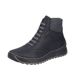 Rieker Damen Schn&uuml;rboots, Gr. 41schwarz, Lederimitat, Schuhe, Stiefelette, Plateauboots mit Profilsohle