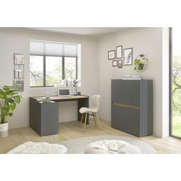B&uuml;rom&ouml;bel-Set Home Affaire "CiTY/GiRON", grau (anthrazit), B:253cm H:122cm T:103cm, Arbeitsm&ouml;bel-Sets, B&uuml;rom&ouml;bel-Set
