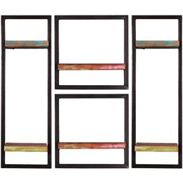 Wandregal Sit "Riverboat", bunt (schwarz, bunt), B:95cm H:75cm T:25cm, Massivholz, Metall, Regale, Wandregal