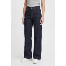 High-waist-Jeans Only "ONLMADISON BLUSH HW WIDE DNM REA024 NOOS", Damen, Gr. S (36), L&auml;nge 30, dunkelblau denim detail:rinse, Denim/Jeans, Obermaterial: 92% Baumwolle, 6% Elastomultiester, 2% Elasthan, unifarben, relaxed fit, Jeans High-Waist-Jeans