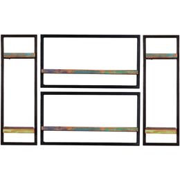 Wandregal Sit "Riverboat", bunt (schwarz, bunt), B:125cm H:75cm T:25cm, Massivholz, Metall, Regale, Wandregal