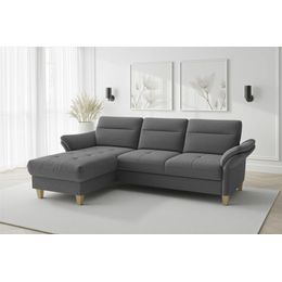 Sit & More Ecksofa SIT & MORE "Pamela", dunkelgrau, B:230cm H:90cm T:164cm, 95% Polyester 5% Polyamid, Sofas, Ecksofa, Liegefl&auml;che aus Originalstoff