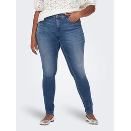 Only CARMAKOMA Damen Skinny-fit-Jeans "CARSALLY REG SK DNM BJ114-3 NOOS", blau, Gr. 54, unifarben, Denim/Jeans, Obermaterial: 64% Baumwolle, 31%