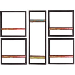 Wandregal Sit "Riverboat", bunt (schwarz, bunt), B:105cm H:75cm T:25cm, Massivholz, Metall, Regale, Wandregal
