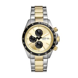 Quarzuhr Fossil "AUTOCROSS", gold (gelbgoldfarben, edelstahlfarben), Armbanduhren, Herren, Quarzuhr, Armbanduhr, Herrenuhr, Edelstahlarmband, analog, Tag, Wochentag