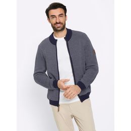 Strickjacke Marco Donati, Herren, Gr. 52, marine, ecru, meliert, 100% Polyacryl, meliert, Strickjacken Strickjacke