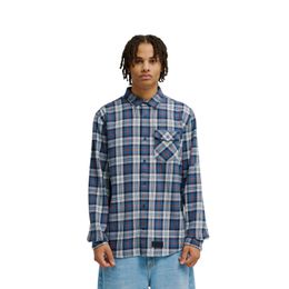 Langarmhemd DC Shoes "Marshal Flannel", Herren, Gr. L, US-Gr&ouml;&szlig;en, blau (real teal), Obermaterial: 100% Baumwolle., Hemden