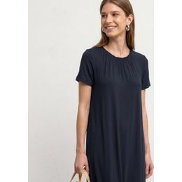 Street One Damen Sommerkleidschwarzest blau, Gr. 44, unifarben, Stoff, 95% Viskose, 5% Elasthan, Kleider, knielang
